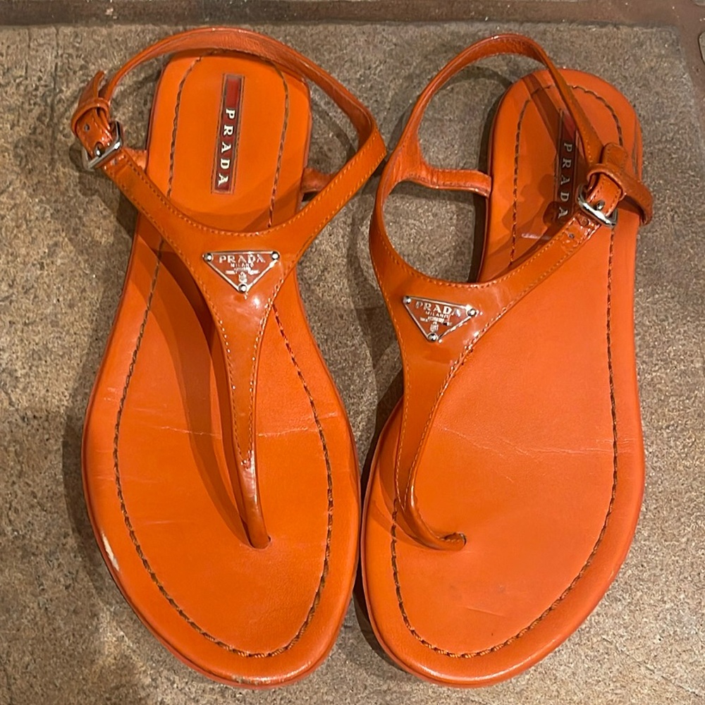 Prada Patent Leather Sandals - Gem
